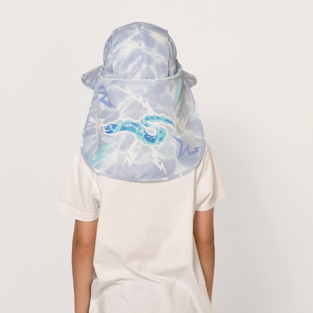 UV Protection Foldable Neck Flap Hat - Electric Blue – Marcus & Marcus