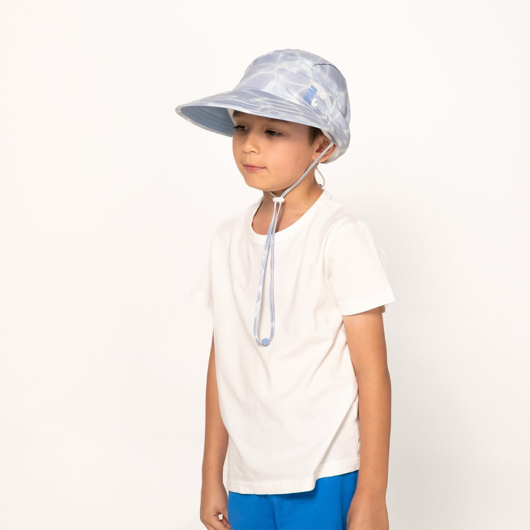 UV Protection Foldable Neck Flap Hat - Electric Blue – Marcus & Marcus